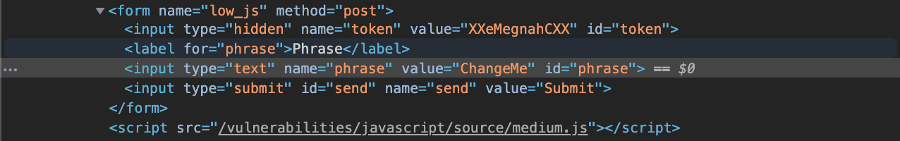 DVWA Javascript Attacks | AOFIEE.DEV