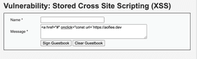 Stored Cross Site Scripting (XSS) | AOFIEE.DEV