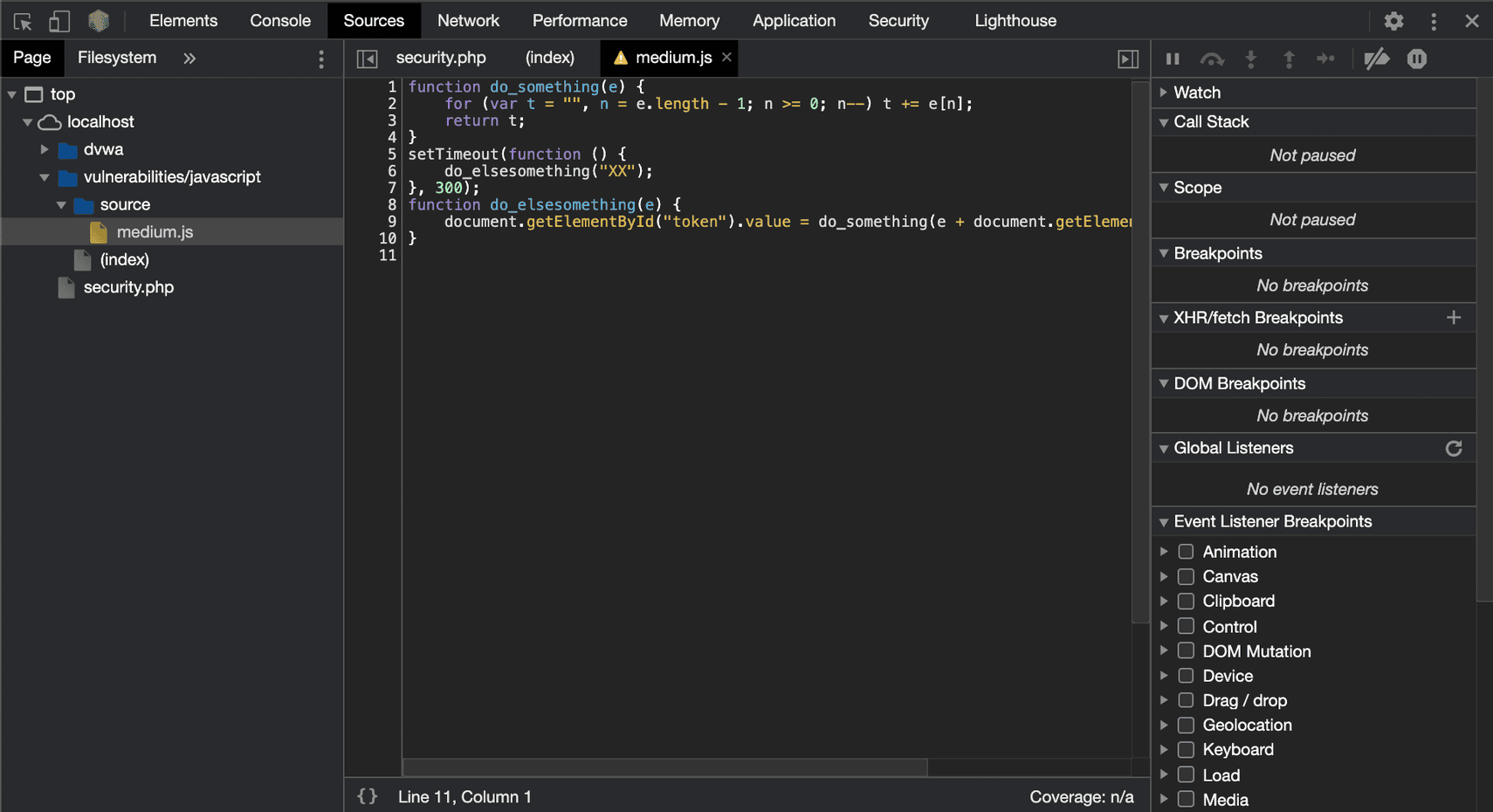 DVWA Javascript Attacks | AOFIEE.DEV