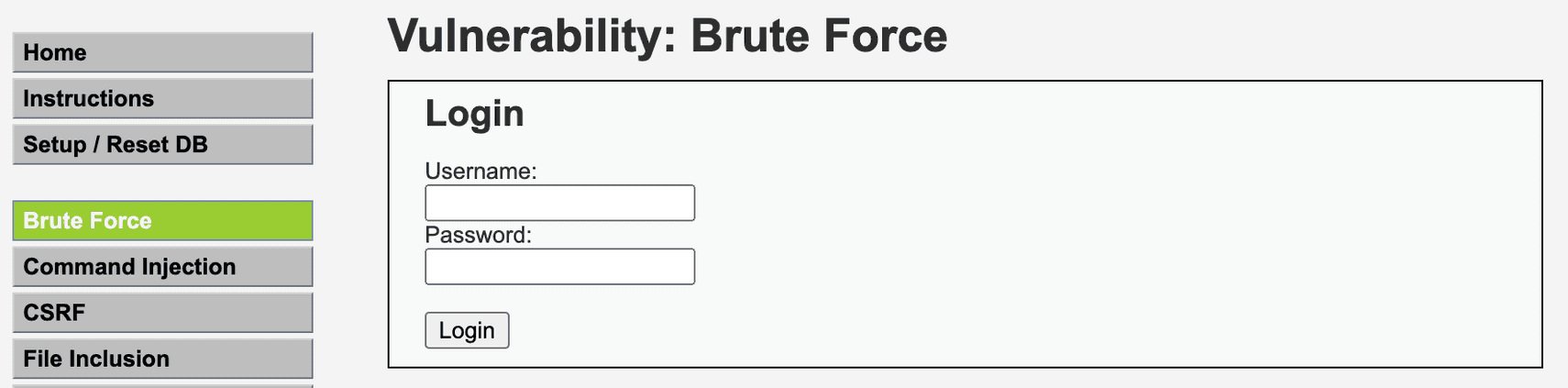 DVWA Lab1 Vulnerability Brute Force | AOFIEE.DEV